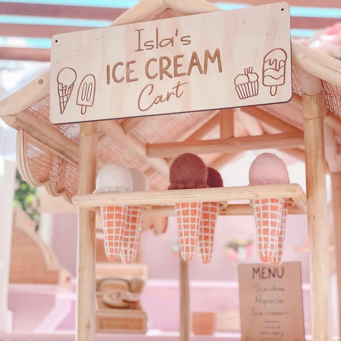 Ice cream cart Sign (text can be customised) – Barleyboy Creative