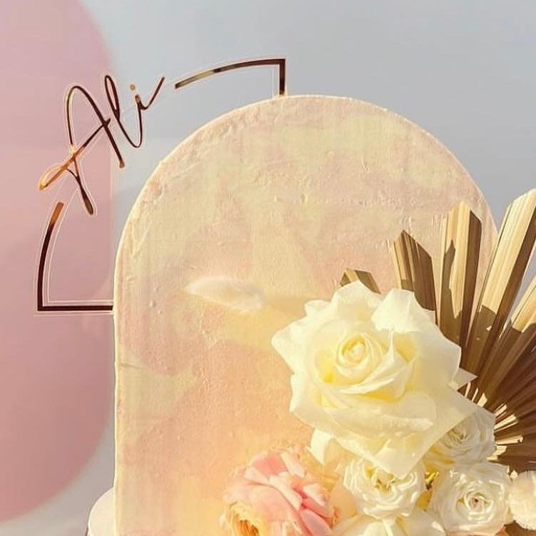 Cake Topper custom design (double layer for arch) – Barleyboy Creative